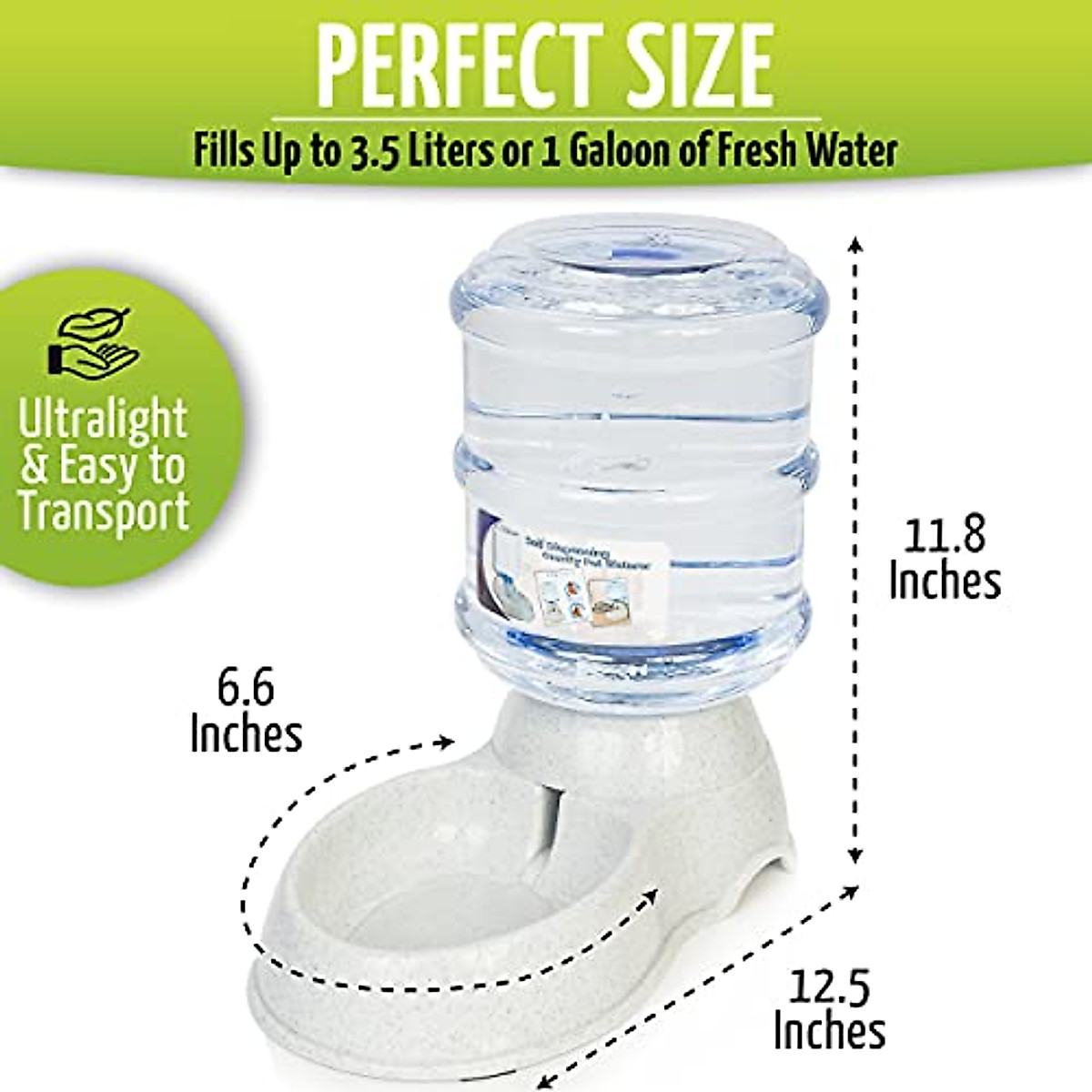 Zone Tech - Premium Quality Durable Self-Dispensing Gravity 3.7 Liters Pet Waterer