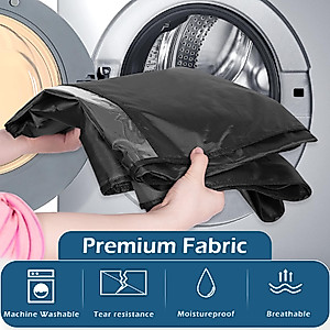 MISSLO 65" Gusseted Hanging Garment Bags for Travel Long Dress Cover Water Resistant Sturdy Fabric Dress Bags for Gowns Long Closet Clothes Protectors, Black