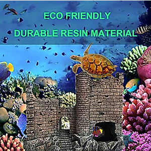 SLOCME Aquarium Ornaments Resin Castle Decorations - Fish Tank Supplies Accessories, Eco-Friendly Fish Tank Castle Aquarium Ornament