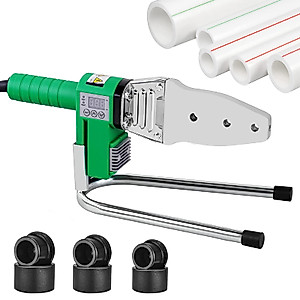 JIAWANSHUN Plastic Water Pipe Welder 110V Plastic pipe welding tool PP/PP-R/PE/PP-C Pipe Welding Machine with 0.79/0.98/1.30in Die Head (M32)