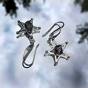 Starborn Sterling Silver Campo del Cielo Meteorite Star Earrings