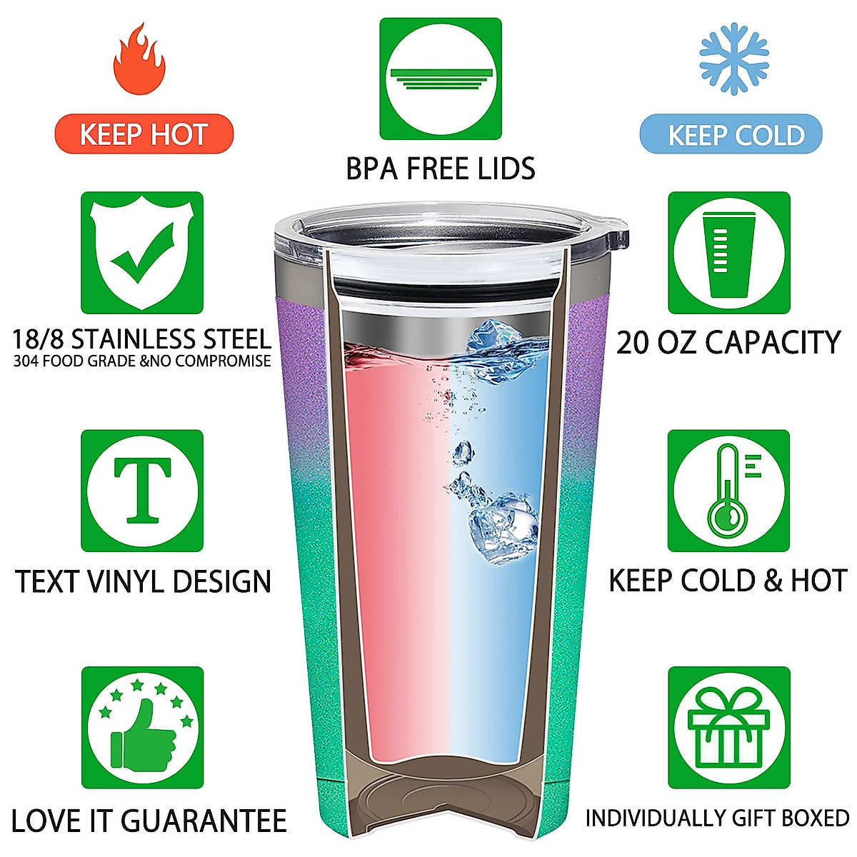 BIRGILT 40th Birthday Gifts for Women Men - Funny Gifts for Best Friends Wife Mom Husband - Tumbler Cup