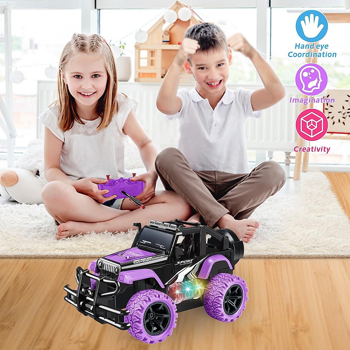 Remote Control Car for Toddlers Boys Girls 4-7 6-8 | Transformation Car Robot - 1:18 Scale Drifting RC Cars Transforming Robot Cars Toys with One Button Deformation - Girls Race
