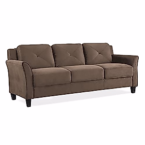 LIFESTYLE SOLUTIONS Collection Grayson Micro-Fabric Sofas, 80.3" x 32" x 32.68", Brown