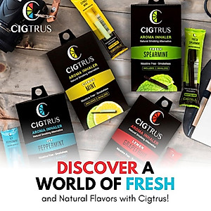 Natural Nicotine-Free & Tobacco-Free Smoking Alternative - Non-Electric Craving Relief, Quit Smoking Aid with Cigtrus (Fresh Spearmint)