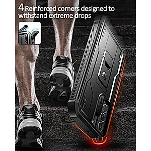 Dexnor for Samsung Galaxy S22 Plus Case, [Built in Screen Protector and Kickstand] Heavy Duty Military Grade Protection Shockproof Protective Cover for Samsung Galaxy S22 Plus 5G,Black