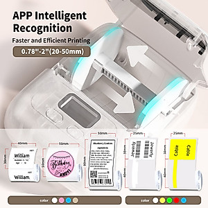 Phomemo M110 Address Label Maker for Mailing,Portable Label Sticker Barcode Printer for Clothing, PhotoLogo, Jewelry, Retail, Office, Home, for iOS & Android, with 1 40×30mm Label