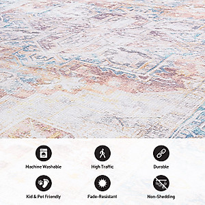 Rugshop Bohemian Distressed Stain Resistant Flat Weave Eco Friendly Premium Recycled Machine Washable Area Rug 10'x14' Rust