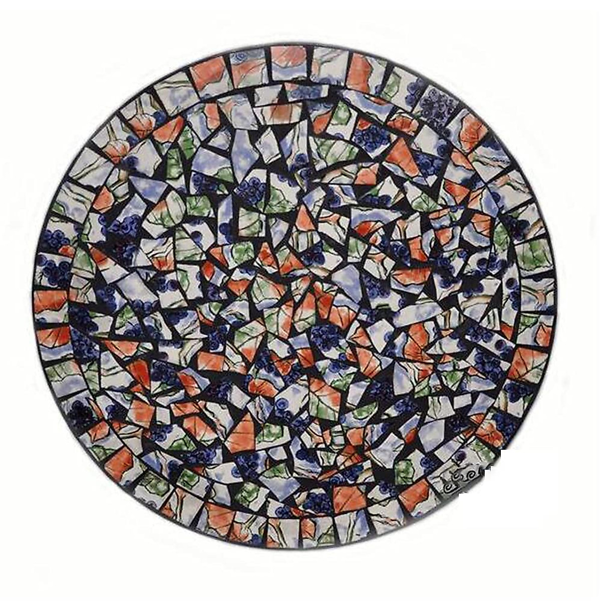 XIAOLIN Mosaic Drinks Side Table | Plant Tables Stand Outdoor Accent Table Garden Patio Tile Mosaic Inlay Top | Balcony Round Coffee Table