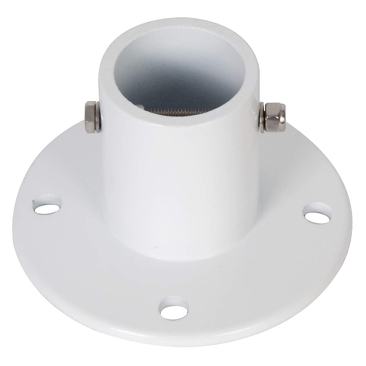 HECASA Deck Anchor Flange Cast Above Ground Pool Ladders Handrails or Slide - 1 7/8” Inch Diameter of 1.9" Aluminum White (1Pc)