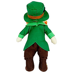 Colonel Pickles Novelties St Patricks Day Decorations 14 Inch Leprechaun Doll Figurine with Shamrock Hat Irish Plush