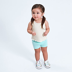 Gerber Baby Girls' 3-Pack Pull-On Bike Shorts, Black Gray Pink, 18 Months