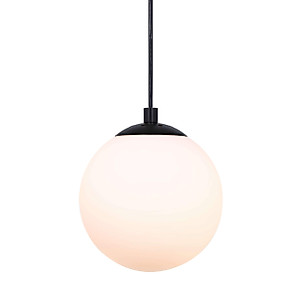 XiNBEi Lighting Pendant Lighting 1 Light Globe Pendant Light, Modern Adjustable Kitchen Hanging Ceiling Light Matte Black Finish XB-P1211-MBK