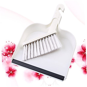 Hoement Mini Broom Mini Broom Cleaning Brush Set Broom Dustpan Computers Cleaning Brush Computer Brush White Hangable Mini Brush Pc Set Mini Dustpan