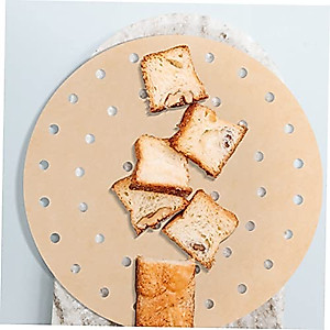 KJHBV 200 Sheets Disposable Baking Pans Disposable Underpads Para Air Fryer Air Fryer Parchment Paper Oven Baking Liner Perforated Fryer Sheet Air Fryer Sheets Liner Baking Tray