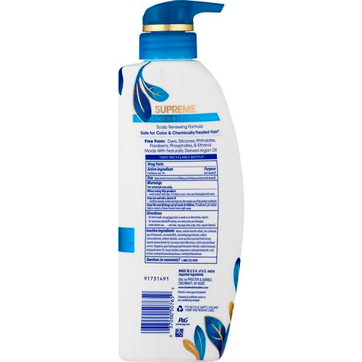 Head & Shoulders Detox & Hydrate Shampoo, 11.8 Fl Oz