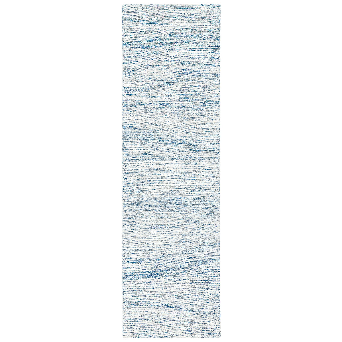 SAFAVIEH Metro Collection Runner Rug - 2'3" x 12', Blue & Ivory, Handmade Modern Wool, Ideal for High Traffic Areas in Living Room, Bedroom (MET995M)