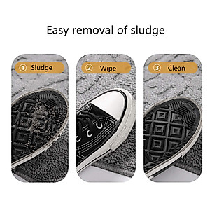 smabee Indoor Doormat Front Door Mat 17"x28", Keeps Your Floors Clean, Half Round Entrance Mat for Outdoors Toilet Patio Kitchen Bedroom (Gray 3Pcs)