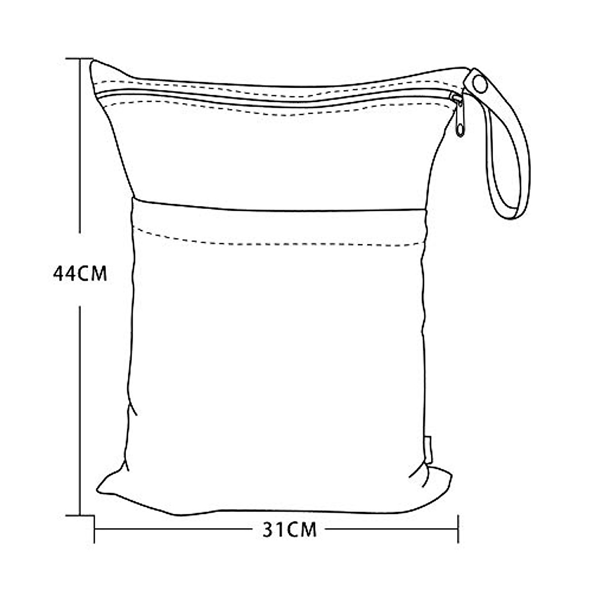 SMALLKE 2 pack Wet Bags ,Baby Wet Dry Cloth Diaper Bags,Waterproof Washable, Reusable for Travel, Stroller, Pool,Beach, Wet Swimsuits,Dirty Gym Clothes, Mommy Bag Pink White