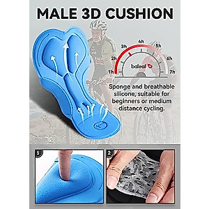 BALEAF Men's Mountain Bike Shorts 3D Padded Loose-fit MTB Cycling Bike Shorts Men Pockets Black/Grey L