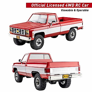 FMS 1/18 RC Crawler K10 4WD Brushed RTR RC Car Official Licensed RC Model 4WD Hobby RC Crawler Remote Control Car with LED Lights 3-Ch 2.4GHz Transmitter for Adults