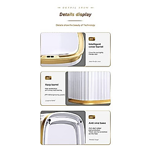 Smart Sensor Garbage Bin Kitchen Bathroom Toilet Trash Can Best Automatic Induction Waterproof Bin with Lid 10/15L (15L Gold)