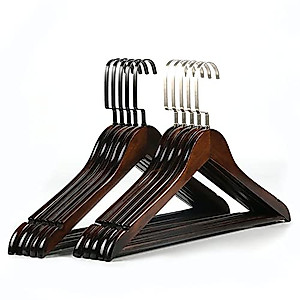 5pcs Solid Wood Clothes Hangers 360 Degree Rotatable Hangers for Home Hotel Shopping Mall