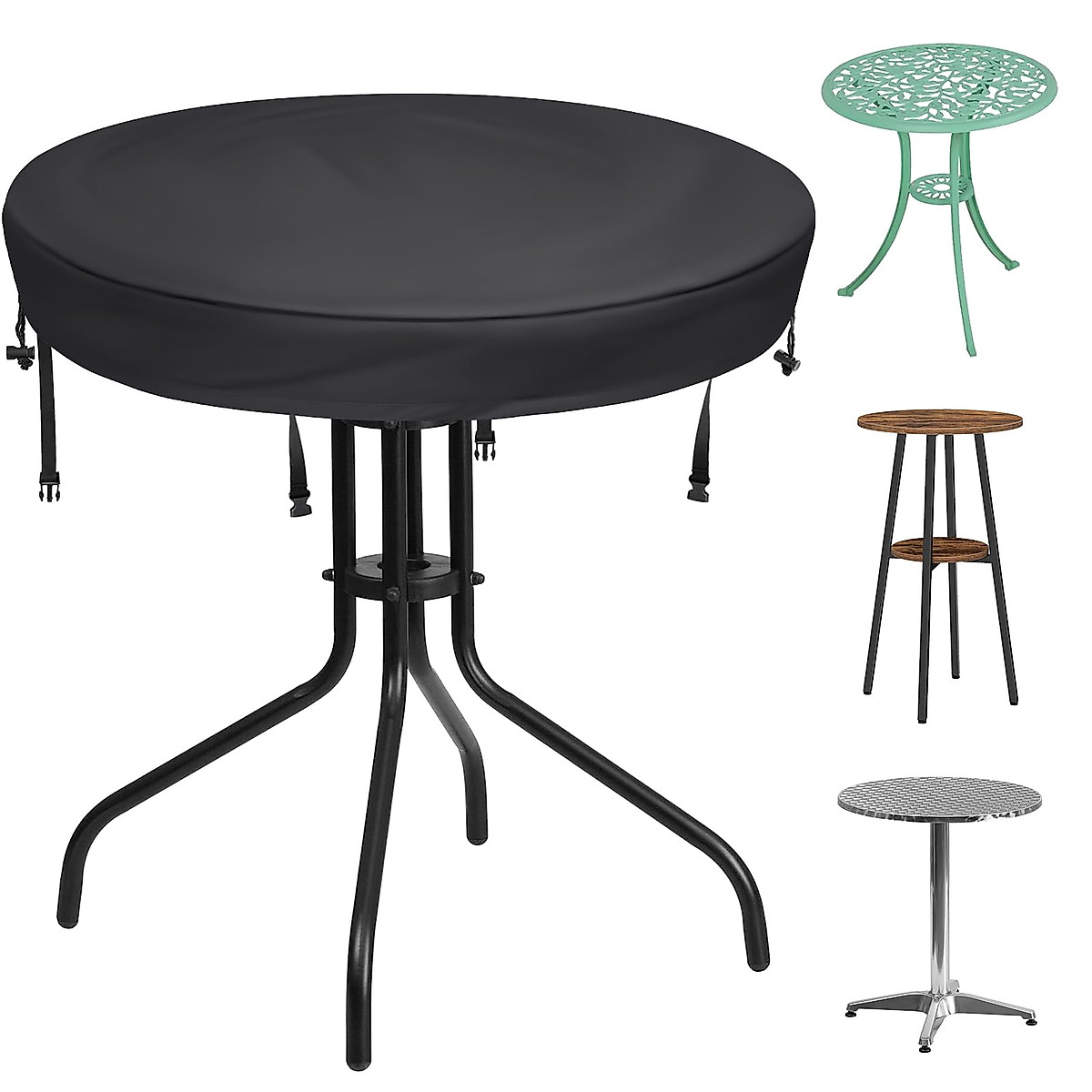 TOHONFOO Round Coffee Table Cover - Waterproof Anti-UV Round Patio Table Cover - Fits Round Outdoor Table Up to 22-24 Inch