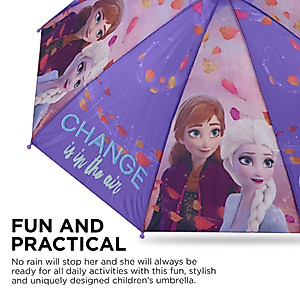 Disney Frozen Elsa Anna Rain Poncho and Umbrella Set, Blue Purple, 4-5T US