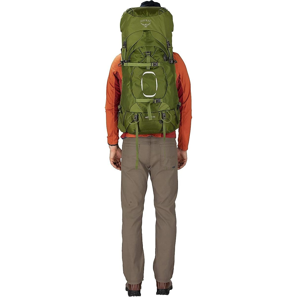 Osprey Aether 55 Men's Backpacking Backpack , Garlic Mustard Green, Large/X-Large