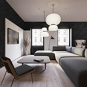 LOVADA Peel and Stick Wallpaper Black Silk Wall Paper - 15.7 x 300 Inch Self Adhesive Wallpaper Peel and Stick, Easy to Paste Wall Contact Paper for Stand Liner, Table and Door Makeover Decor