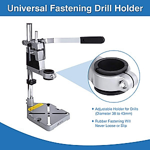 Drill Press Stand, Heavy Duty Universal Bench Clamp Drill Press Table Support Tool Adjustable Benchtop Single Hole Aluminum Base Workbench Repair Tool for Hand Drill