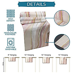 Lsrtoss Pink Yellow Ombre Table Runner 48 Inches Long Farmhouse Dress Scarves, Modern Marble Abstract Art Geometric Dining Tablerunner for Coffee Table/Kitchen Island/Party Décor, 13" x 48"
