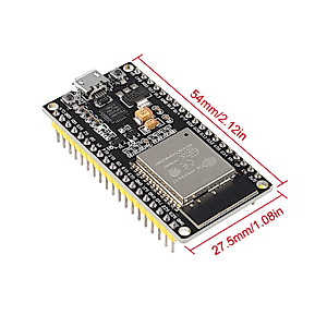 38Pins 5PCS ESP-WROOM-32 ESP32 ESP-32S NodeMCU WiFi WLAN CP2102 ESP32-WROOM-32 IoT 2-in-1 2.4GHz Dual-Mode WiFi + Bluetooth Dual Cores Microcontroller Processor Compatible with Arduino IDE