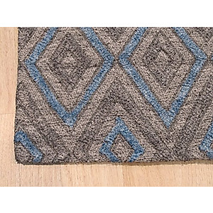 EORC Gray Handmade Wool & Viscose Raga Rug Luxurious Area Rug for Adding a Modern and Elegant Touch to Your Living Room, Bedroom, or Office Décor