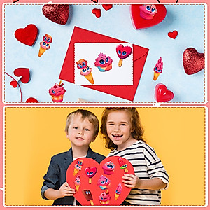 FaCraft 216PCS Valentine's Day Stickers for Kids,Sweet Cupcake Ice Cream Dessert Stickers Funny Valentines Day Labels Sticker for Envelopes Cards Scrapbooking Valentine's Decorations