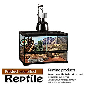 MCLANZOO Reptile Carpet 40 Gallon Upgrade Package Pet Terrarium Liner Reptiles Cage Mat, Substrate for Snakes, Chameleons Geckos and Kitchen Use(2 Sheets) with Tweezers Feeding Tongs