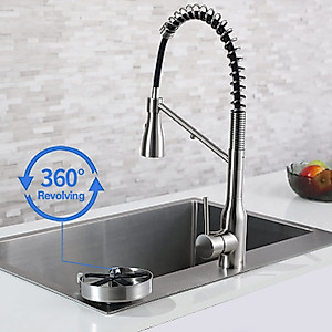 Stainless Steel Glass Rinser, With 360° Rotating Sink Bottle Washer, For Glass Rinser for Kitchen Sink, Kitchen Sink Accessories, Metal Cup Washer, Brushed Stainless…