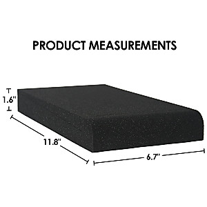 Studio Monitor Isolation Pads - Suitable for 4"- 5" inch Speakers - Speaker Isolation Pads Fits Most Desktops - High-Density Acoustic isolation Foam - Angled Speaker Foam Stand - 2 Speaker Pads