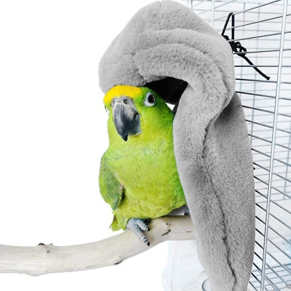 DONGKER Corner Fleece Bird Blanket, Warm Parrot Cuddle Nest Hanging Toy Comfort Parrot Cage Snuggle Hut for Parakeet Cockatiel Pigeon Parrots Cockatiels