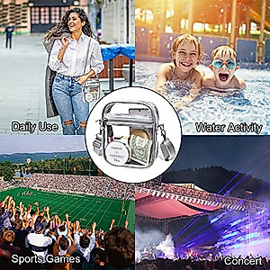 gdbis Clear Crossbody Bag, Stadium Approved Clear Purse Bag for Concerts Sports Events, Grey