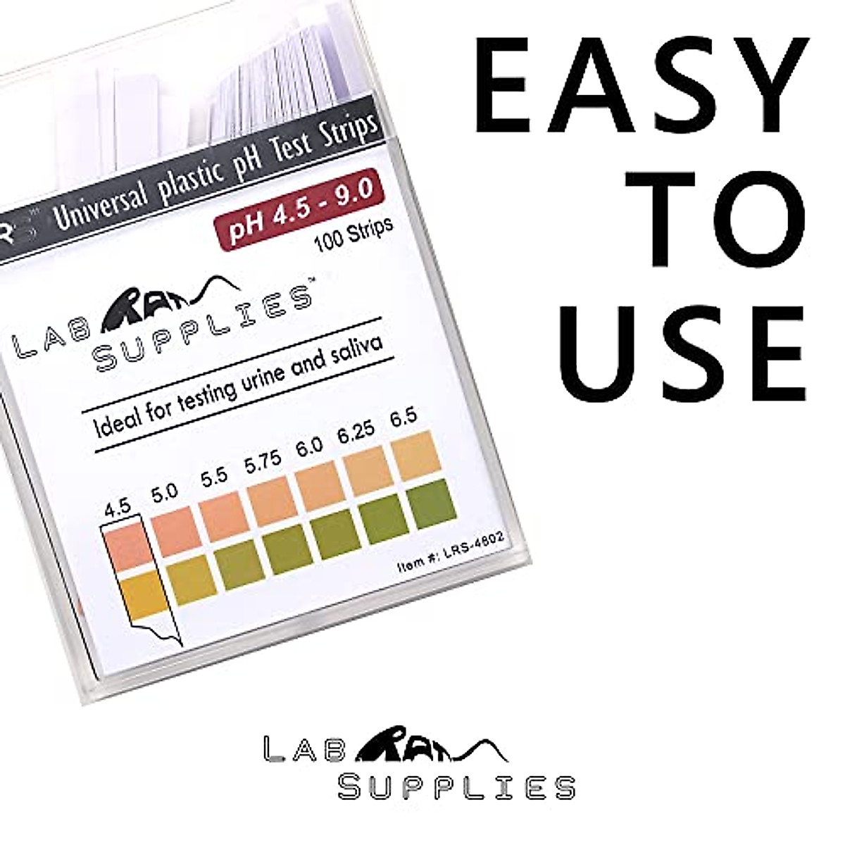 Plastic pH Test Strips, Universal Application (pH 4.5-9.0), 100 Strips | for Urine, Saliva, Aquariums, etc.