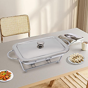 Chafing Dish,Buffet Set Warming Tray,Buffet Server,Scheuerschale,Buffet Set Warming Tablett,Buffetserver,Food Warmer for Parties Buffets,Catering Food Warmers,Rectangular Chafing Dish Buffet,Silver