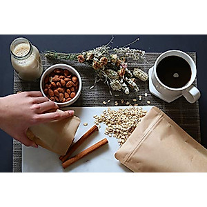 Yuugen Products Kraft Stand-Up Pouch Bags with Aluminum, Zip Lock, and Tear Notch - Reusable, Heat-Sealable | Storage for Food, Non-Food Items, Home and Business - 50 Pcs (4" x 6")