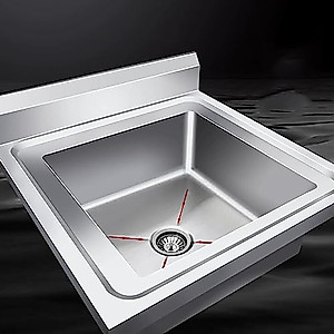 Single Sink Sink Commercial Home Sink Stainless Steel Kitchen Sink (Size : 60 * 60 * 80cm)
