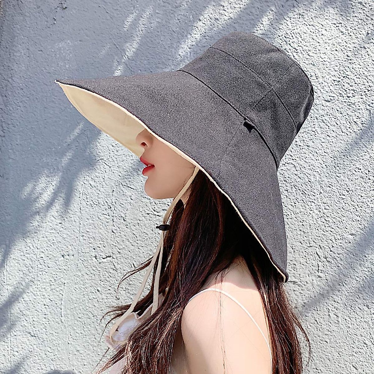 FaroDor Women's Supersized Reversible Hat UV Sun Protection Wide Brim Foldable Floppy Bucket Hat