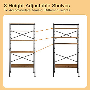 PrimeZone Over The Toilet Storage Shelf - 4 Tier Adjustable Metal Bathroom Shelves Organizer with 6 Hooks, Freestanding Above Toilet Storage Rack Waterproof Space Saver for Bathroom Laundry, Black