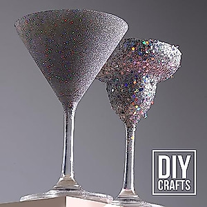 Holographic Ultra Fine Glitter & Chunky Glitters, Teenitor 110g Resin Glitter and 100g Chunky Craft Glitter, Nail Glitters, Festival Glitters for Epoxy Resin Tumblers Body Hair Face Crafts-Silver