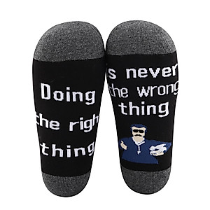 PXTIDY 2 Pairs Ted Coach Sock Tv Show Lover Gift Soccer Fan Motivational Quote Tv Show Lasso Socks (never the wrong S)