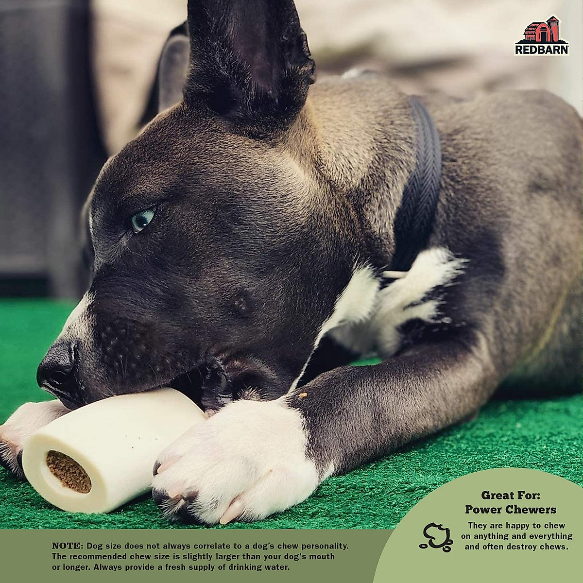Redbarn Small Filled Dog Bones, Peanut Butter Flavor - Long Lasting Stuffed Femur Chew Treat Made in USA for Aggressive Chewers - Case of 20 Bones